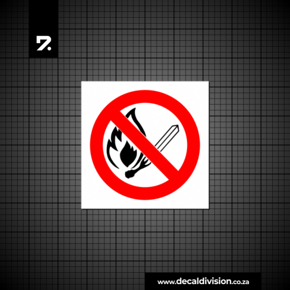 PV2 - Fire and open flames prohibited sign