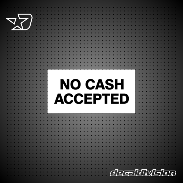 No cash accepted sign
