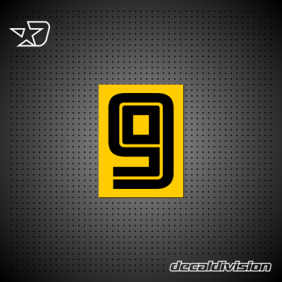 Reflective Number Sticker 9 - Inline