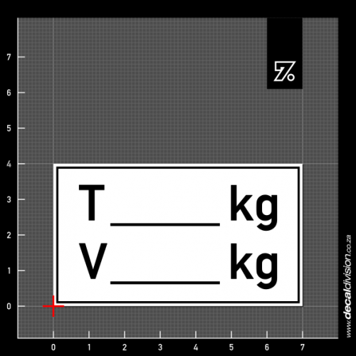 Tare Weight Stencil Sticker